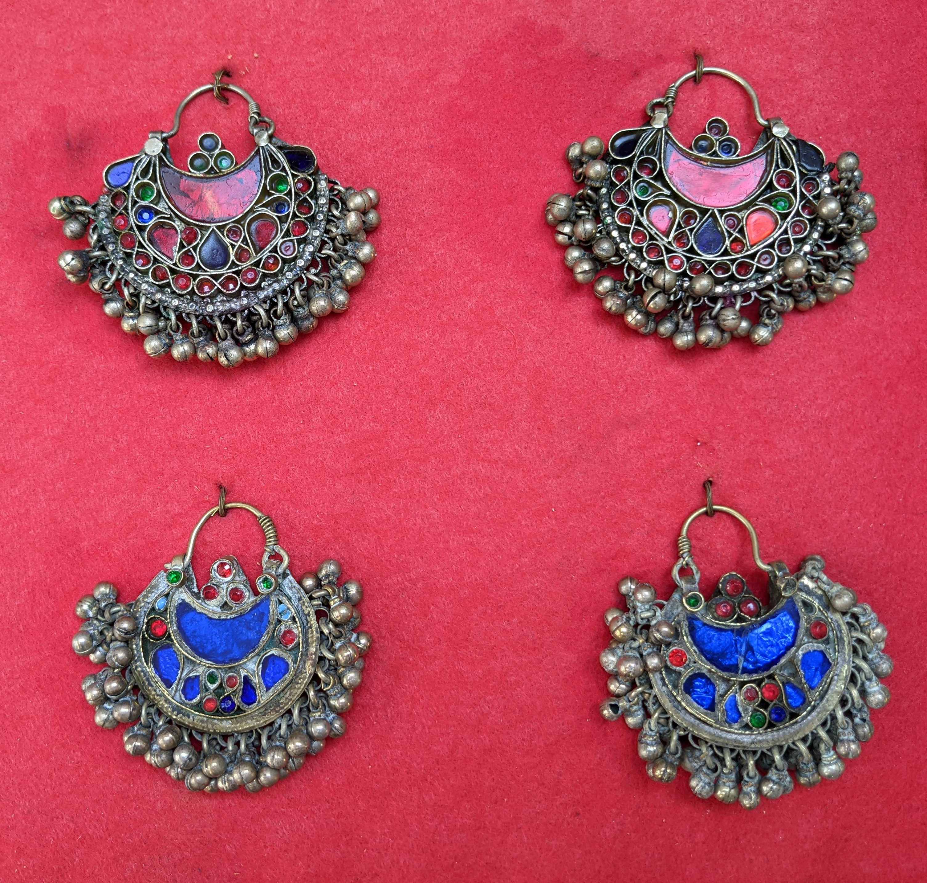 Large earrings. Foil backed glass, Indian? | Antiques Board