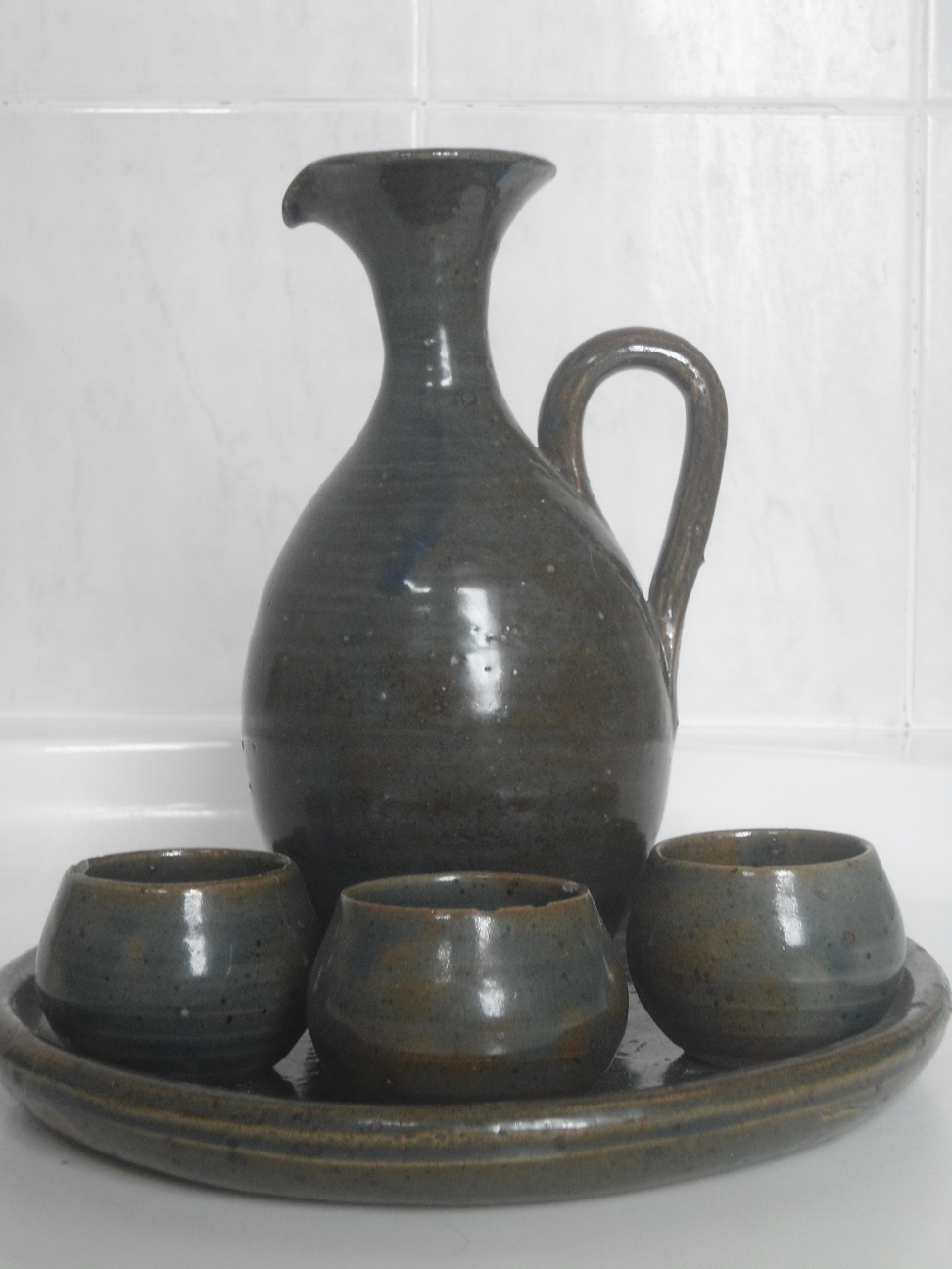 signed sake ? pottery set | Antiques Board