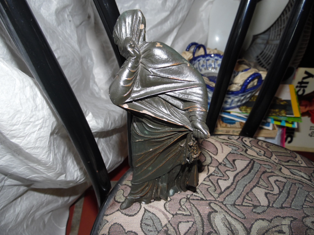 Old Resin? Sculpture Lady Covering her face No signature | Antiques Board