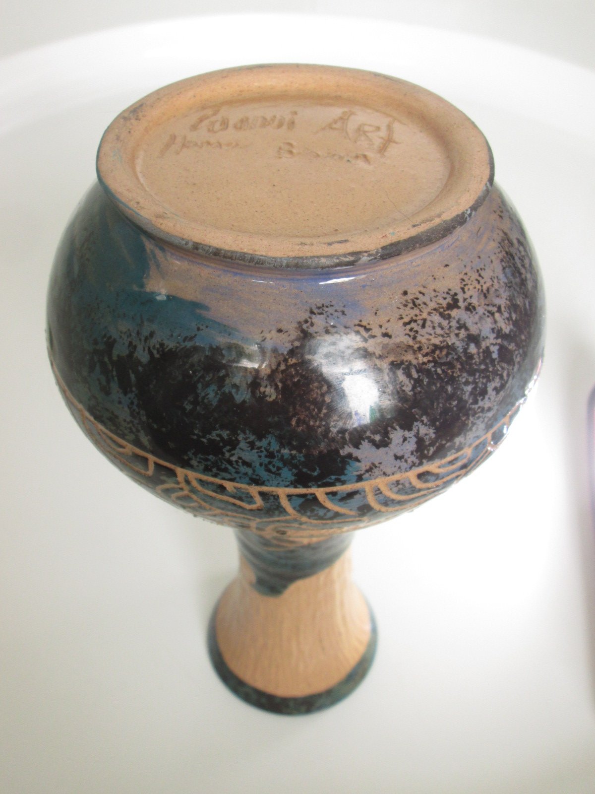 Sgraffito dolphin pottery vase | Antiques Board