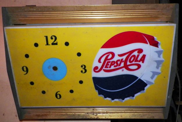 Thrift store find - 1950's metal frame Pepsi wall clock | Antiques Board