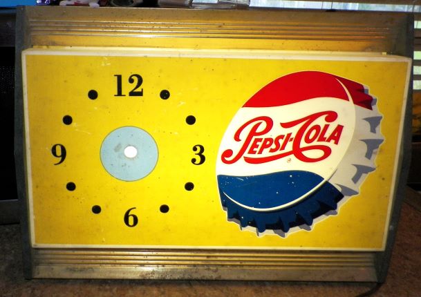 Thrift store find - 1950's metal frame Pepsi wall clock | Antiques Board