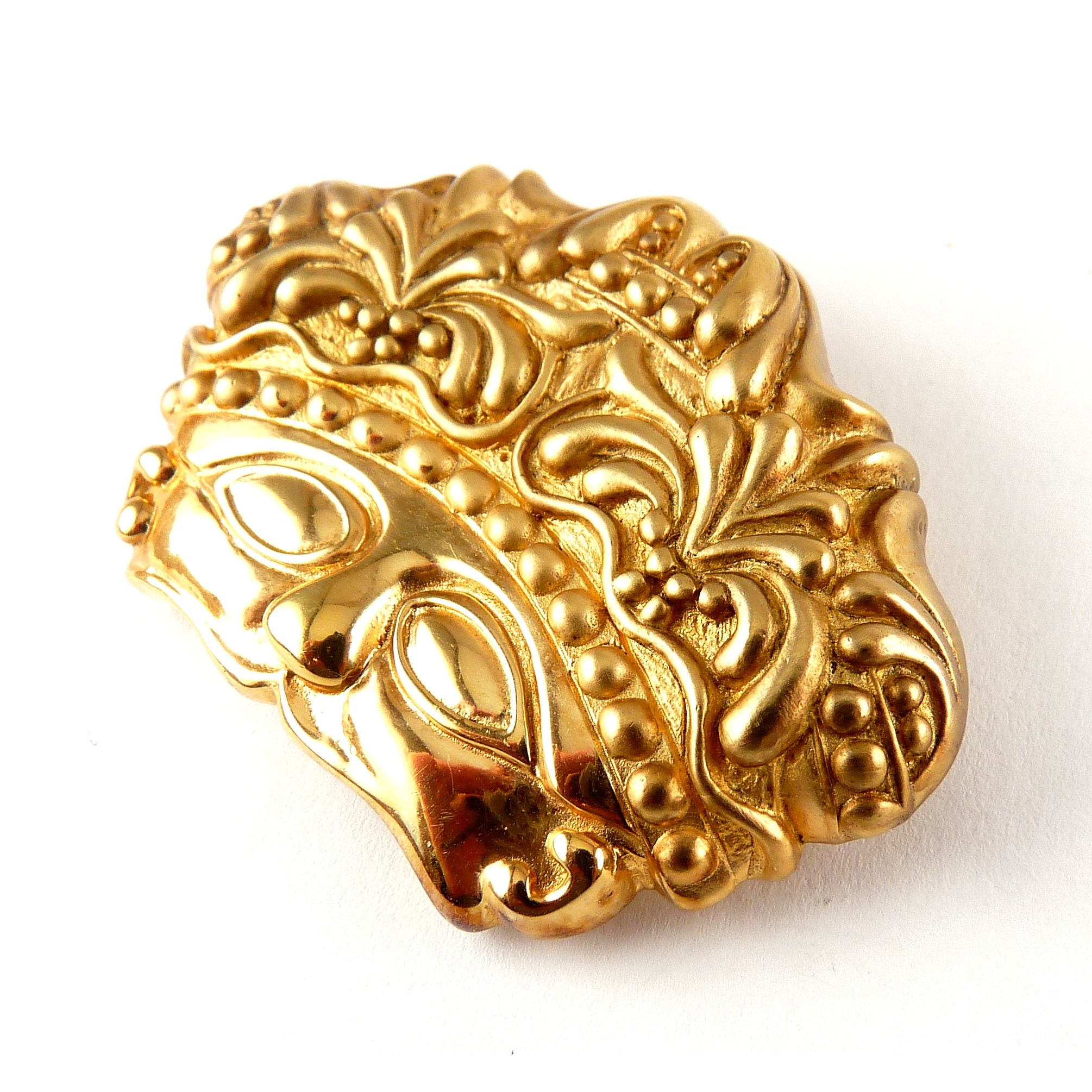Sterling Gilt Mask Pin - Mardi Gras or Ethnic Piece? | Antiques Board