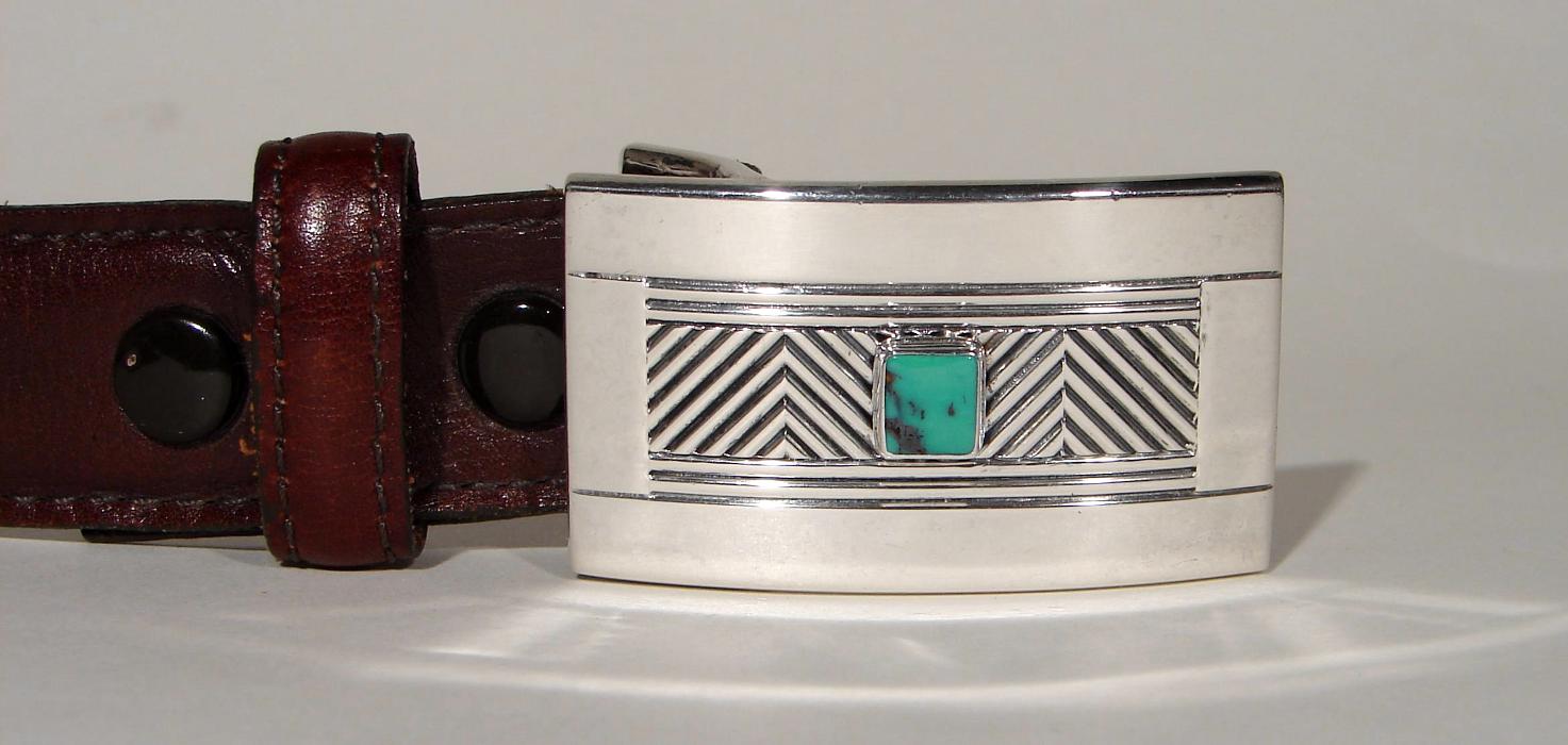Help with Hallmark on Santa Fe STERLING Silver & Turquoise Buckle ...