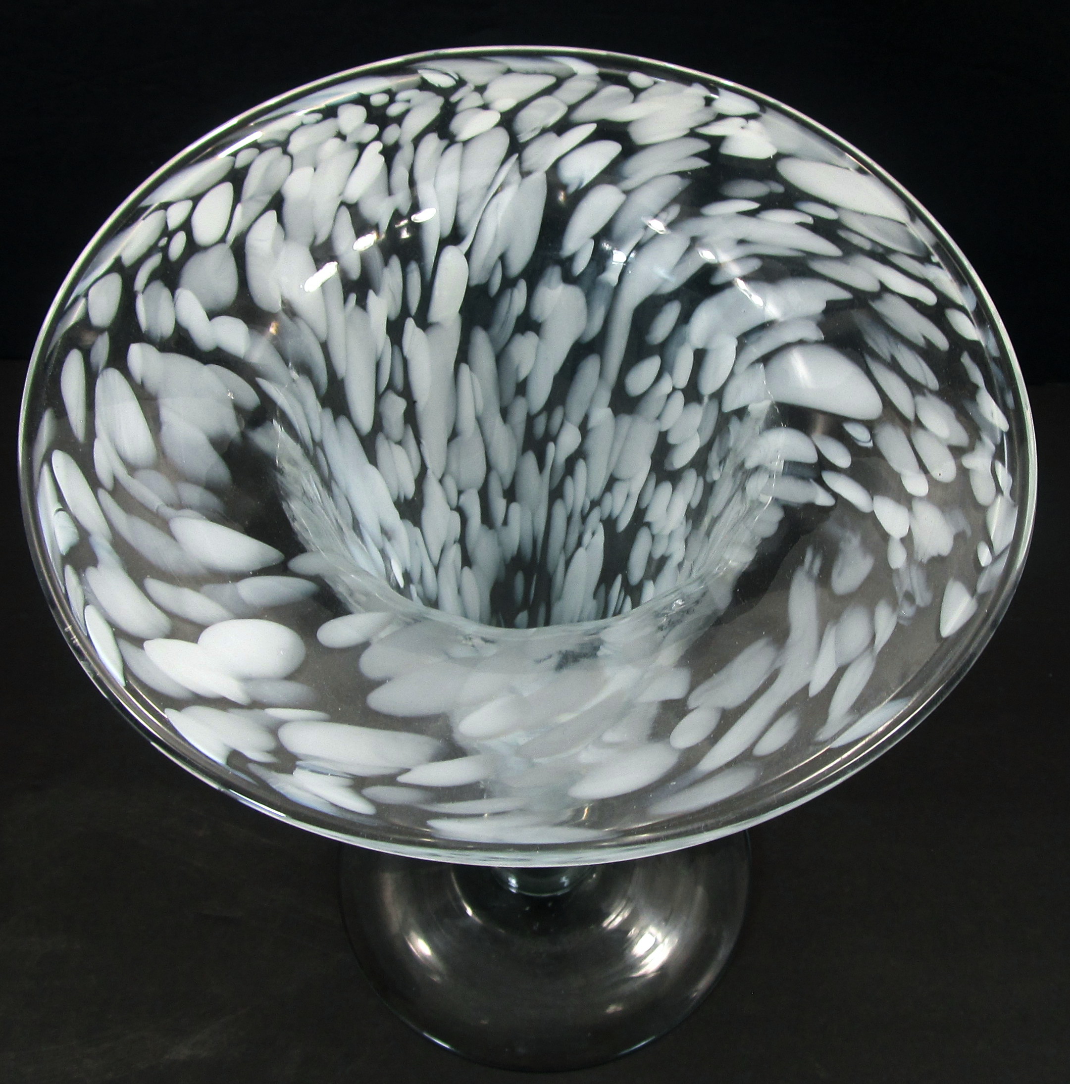 Glassies: Mid Century Splatter/splatter? glass trumpet vase | Antiques ...