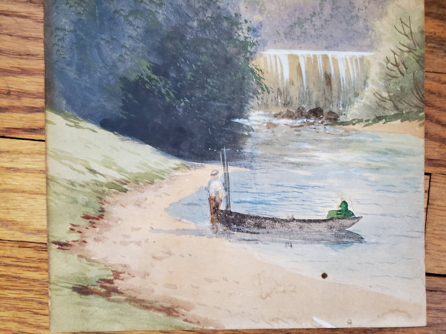 Old Watercolor Painting | Antiques Board