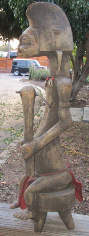 Carved wood statue .. African? touristware or original old tribal art ...